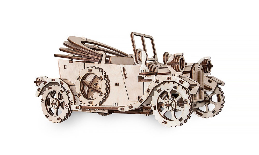 Hotrod Wooden Model Kit Retro Car Rubber Band Working Genuine - Etsy UK