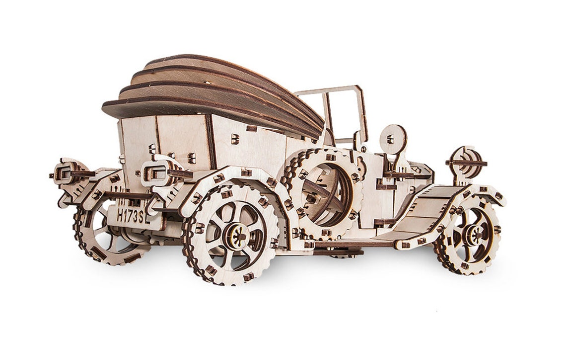 Hotrod Wooden Model Kit Retro Car Rubber Band Working Genuine - Etsy UK