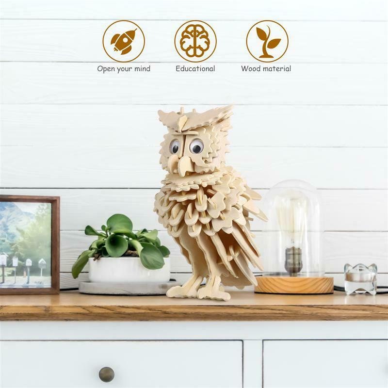 OWL Wooden Model Kit 3D Laser Cut Hobby Craft Self - Etsy UK