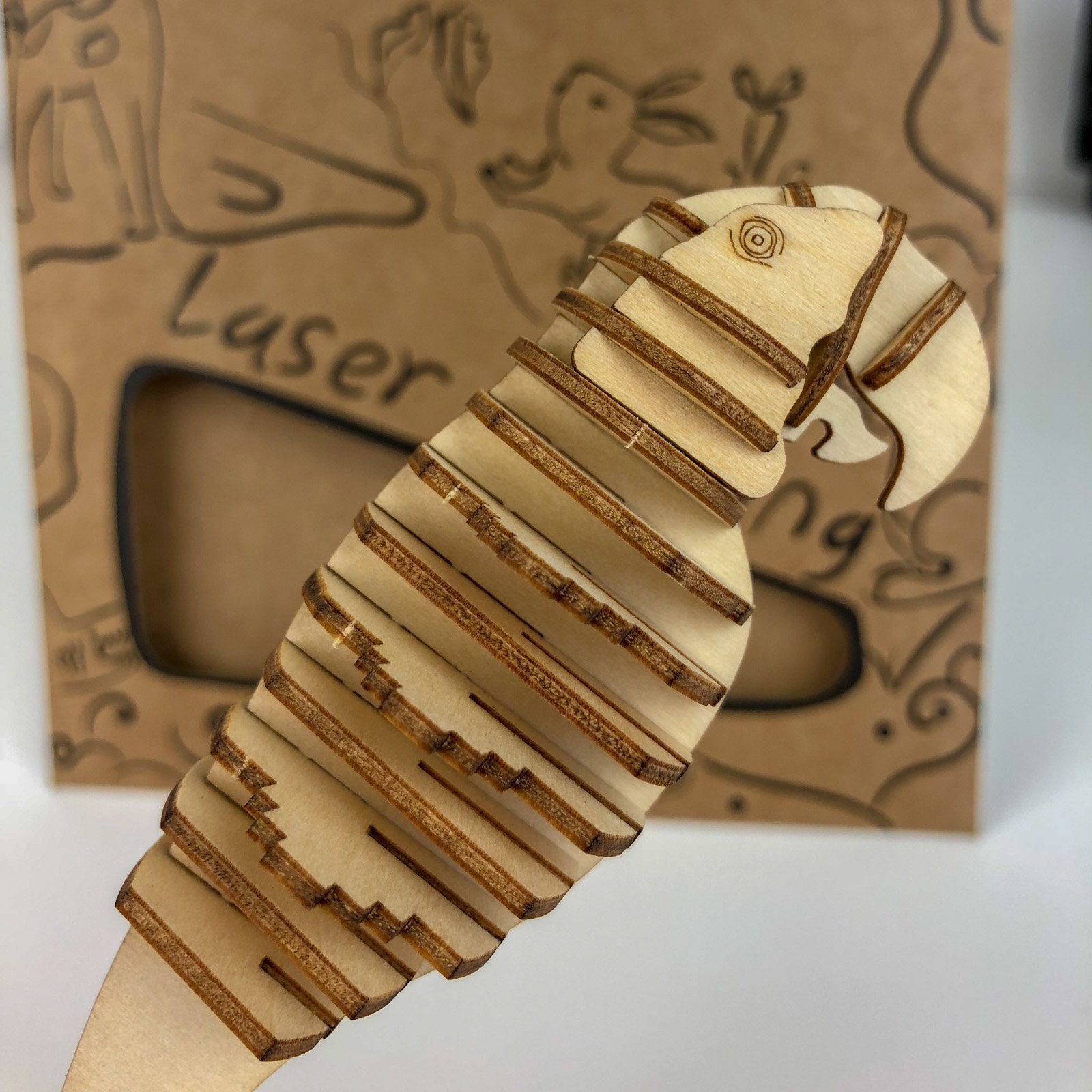 Materials Dollhouse Making Doll & Model Making Parrot Wooden Model Kit ...