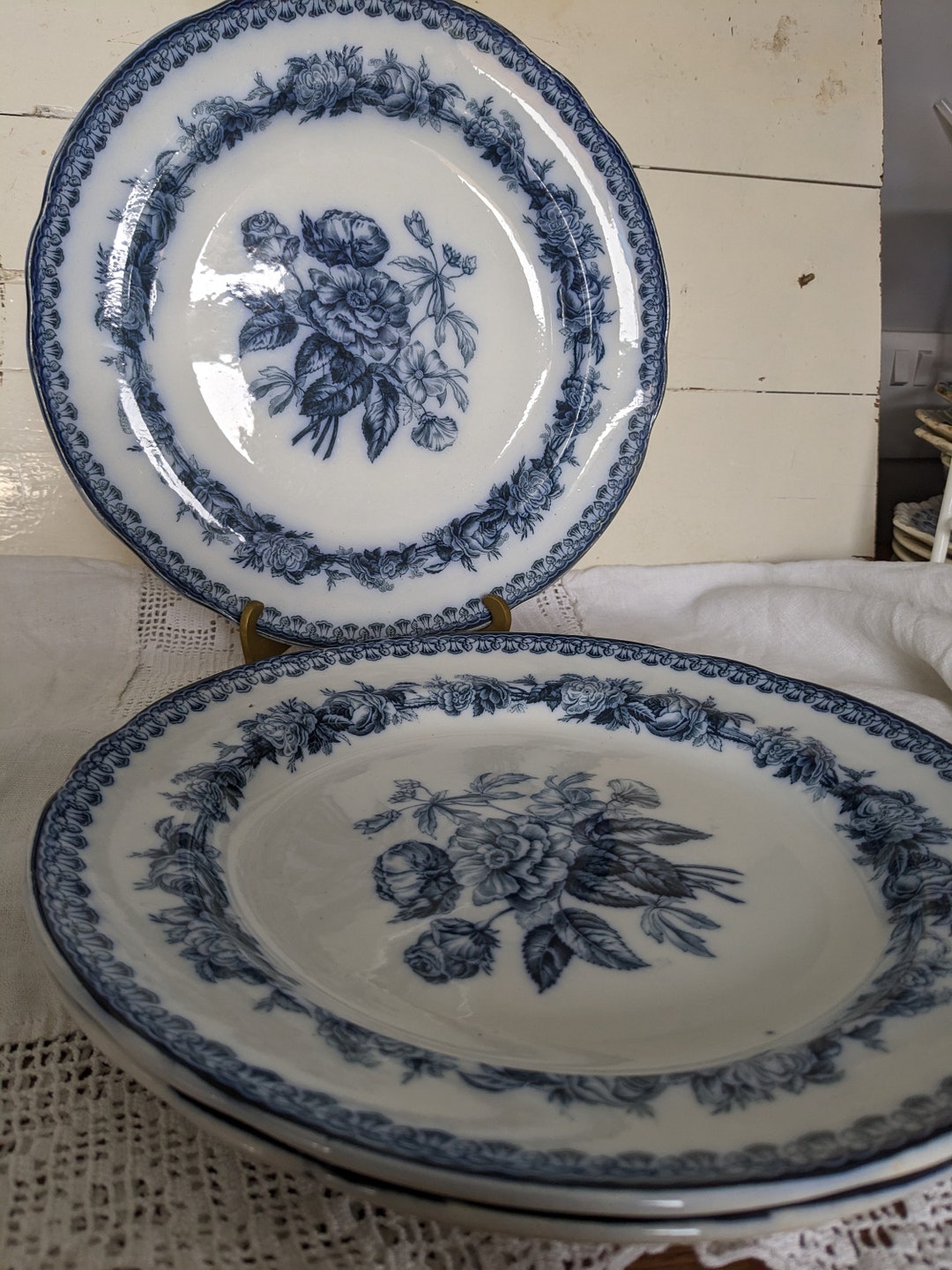 Copeland Late Spode Antique Dinner Plates 'garland' Three Available - Etsy