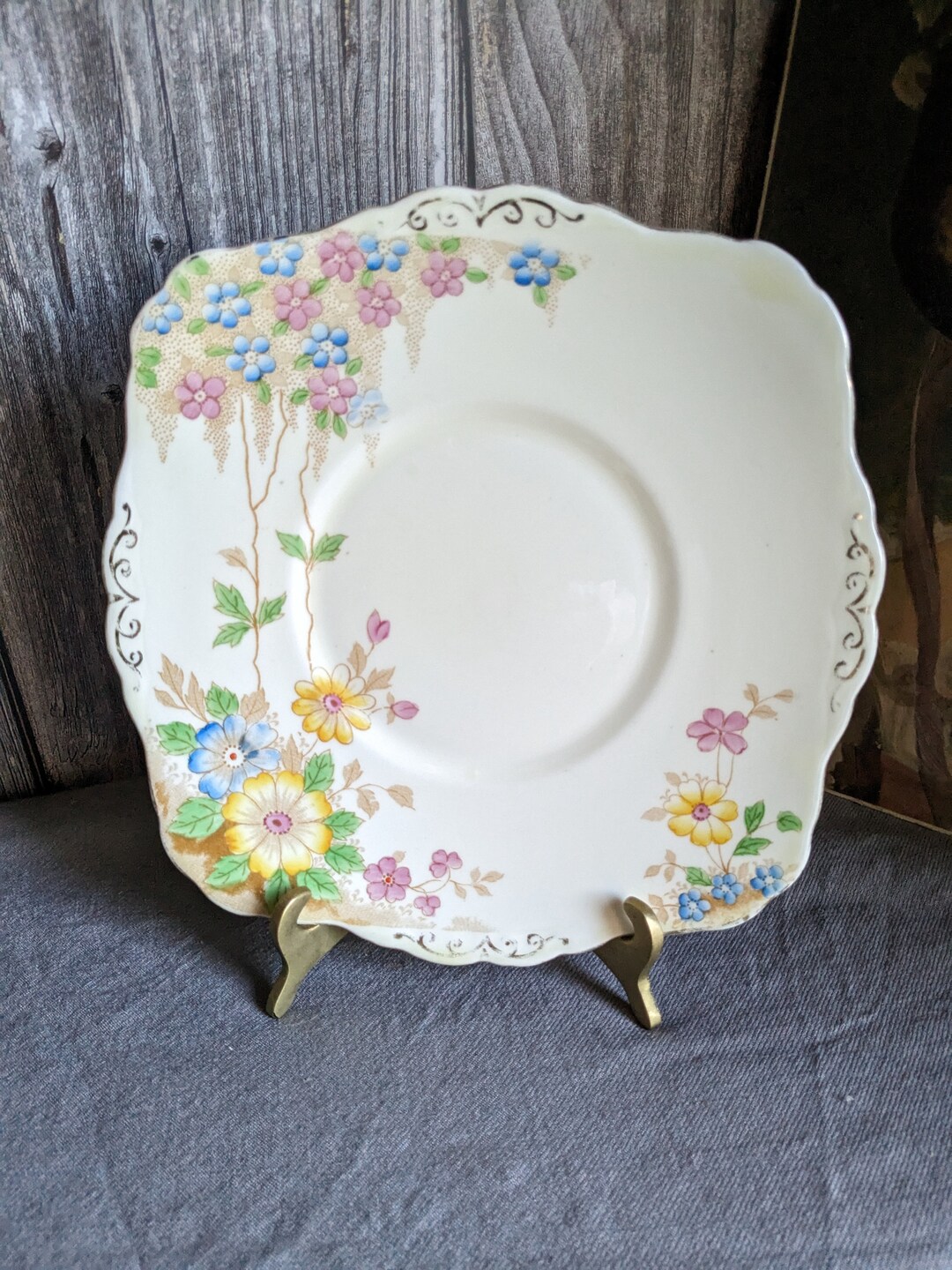 J H Cope & Co Wellington Pottery Art Deco Cake Plate - Etsy