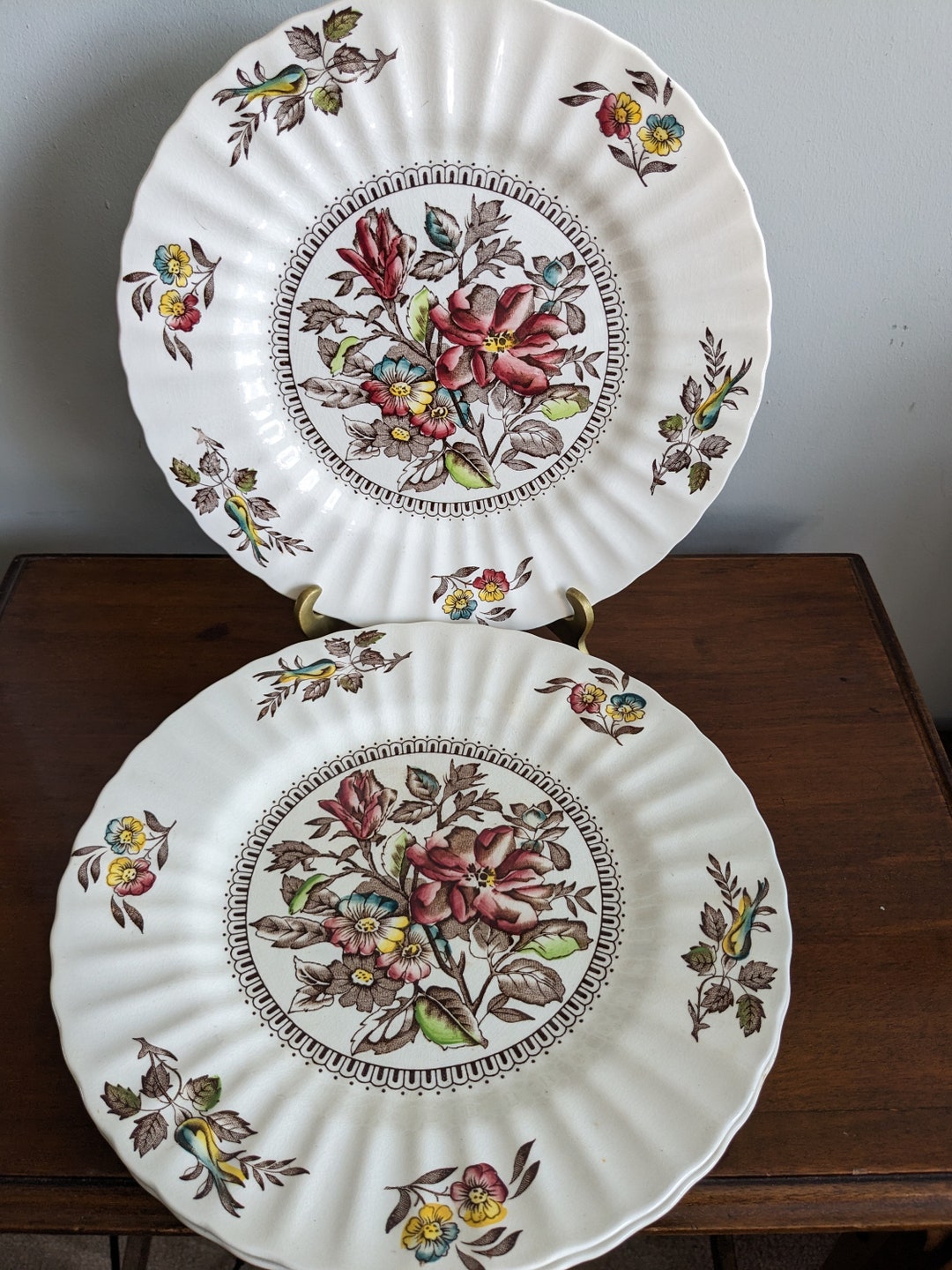 Wade Coloured Transferware Dinner Plates 'hedgerow' - Etsy
