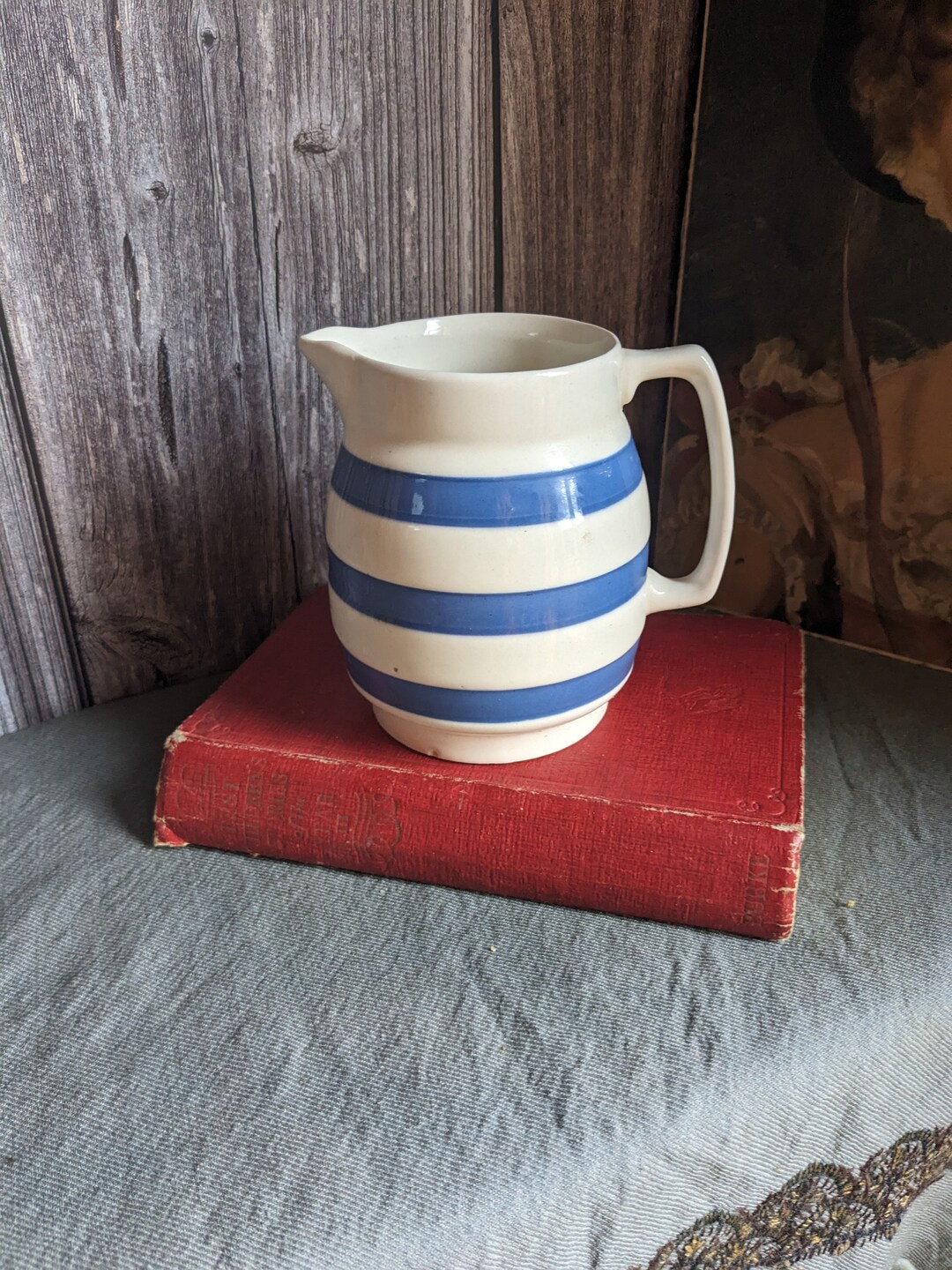 Portland Pottery Cobridge Cornish Ware Style Pint Sized Striped Jug - Etsy