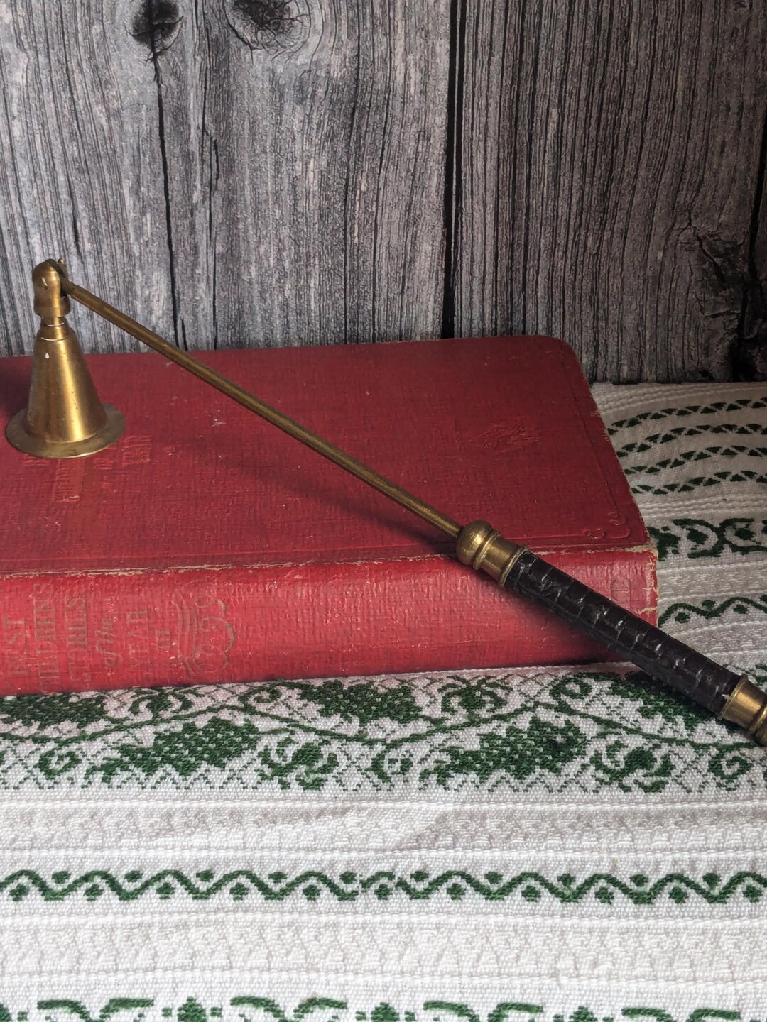 Brass Hinged Bell Candle Snuffer With Mock Croc Handle - Etsy