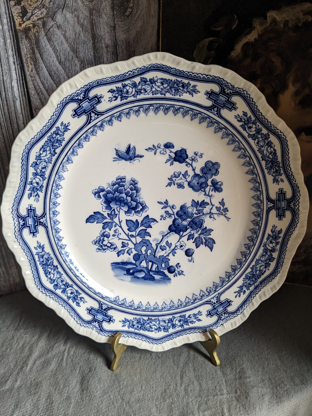 Masons Ironstone Blue and White Scalloped Dinner Plate 'manchu' - Etsy