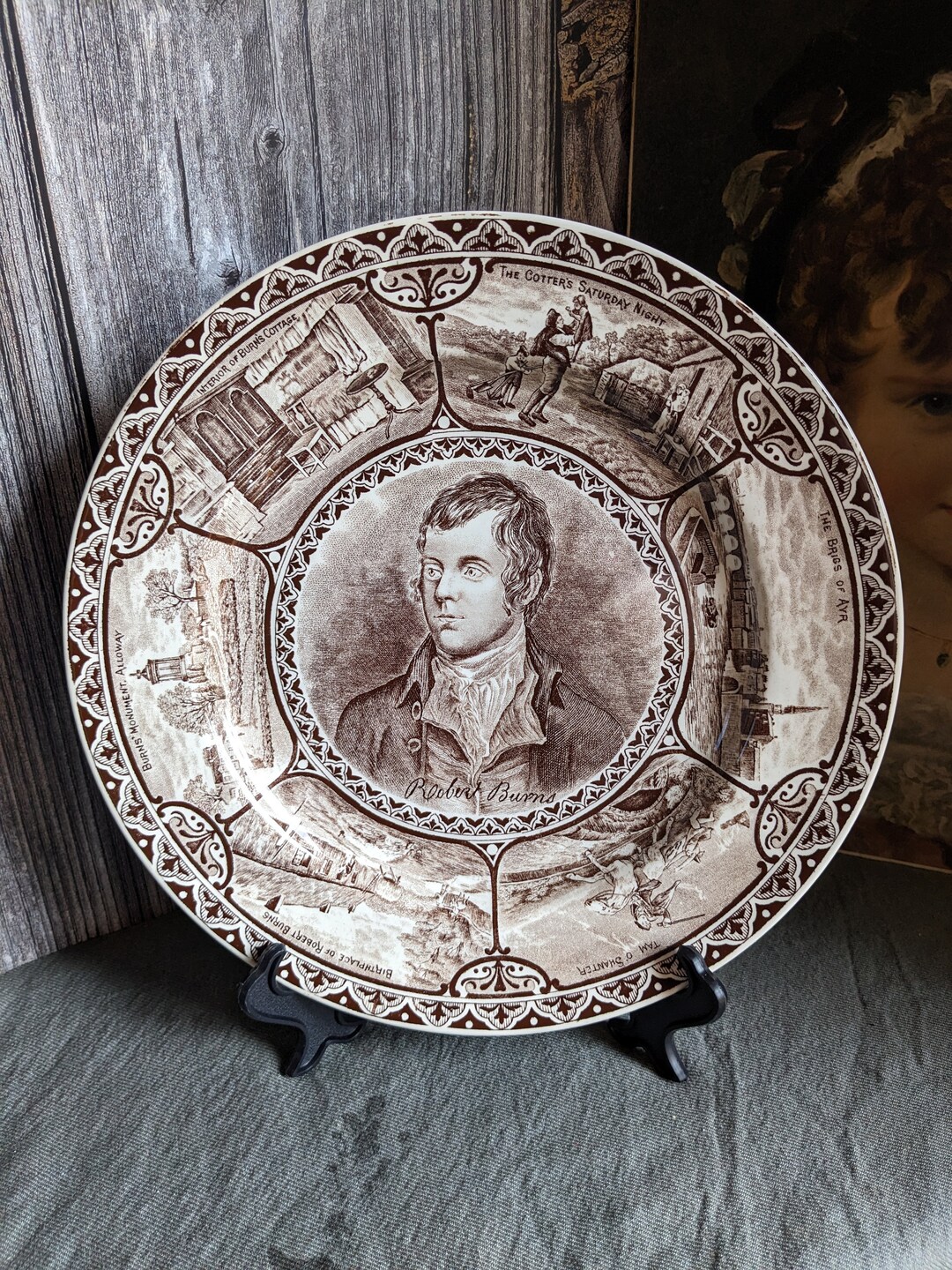 Spode Brown Transferware Robbie Burns Plate - Etsy