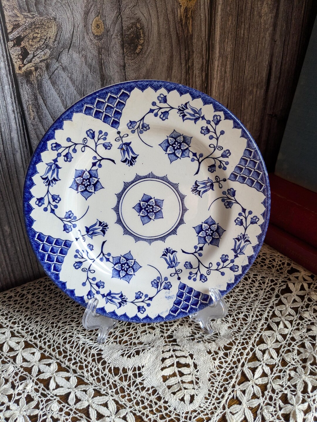 English Ironstone Tableware Blue and White Side Plate 'romance' - Etsy