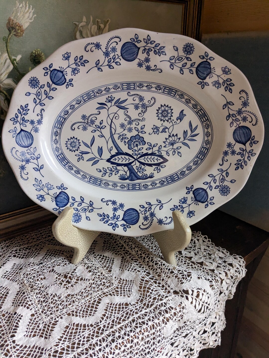 Enoch Wedgwood Oval Platter 'blue Onion' - Etsy