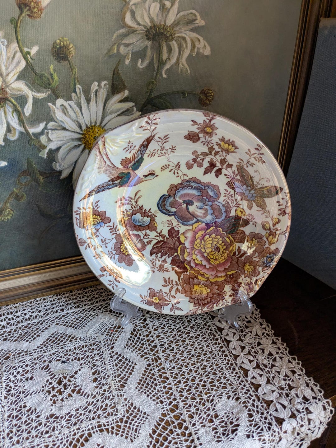 Antique Maling Ware Lustre Glaze Brown Transferware Bowl - Etsy