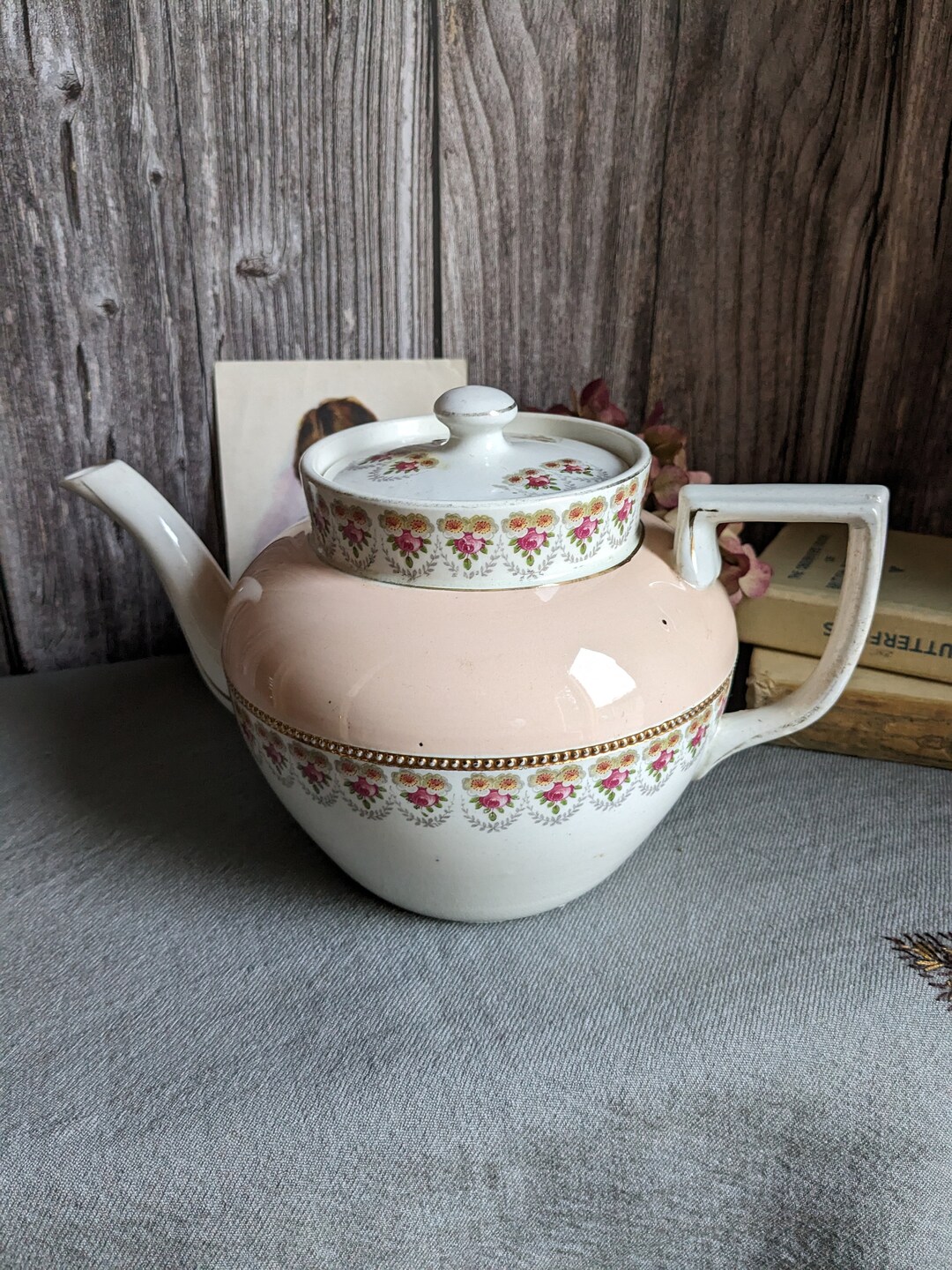 Feminine Pretty Pink Teapot Decorated With Roses - Etsy