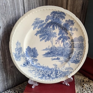 The Ferry Blue and Creamy White Plate_swinnertons - Etsy The Ferry Blue and Creamy White Plate_swinnertons - Etsy