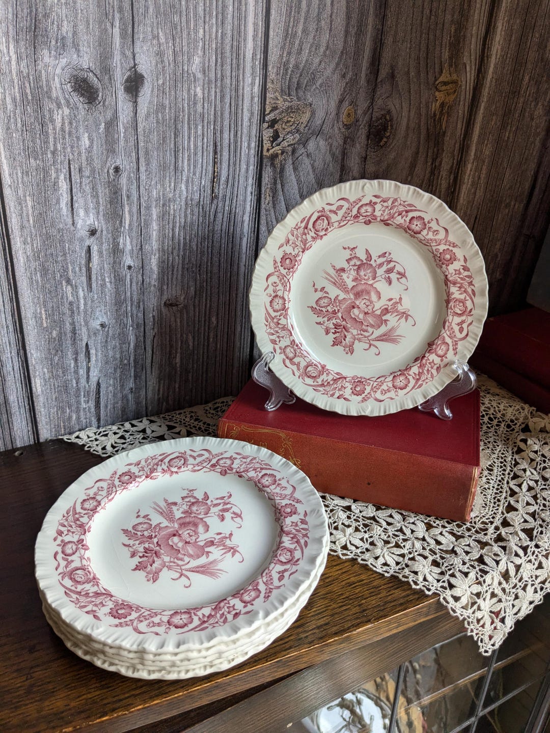 Wedgwood Red and White Transferware Side Plate 'cornflower' - Etsy