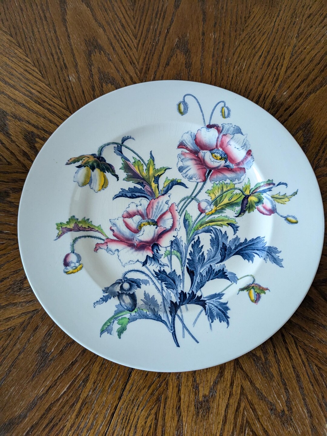 Antique Transferware Poppy Plate - Etsy