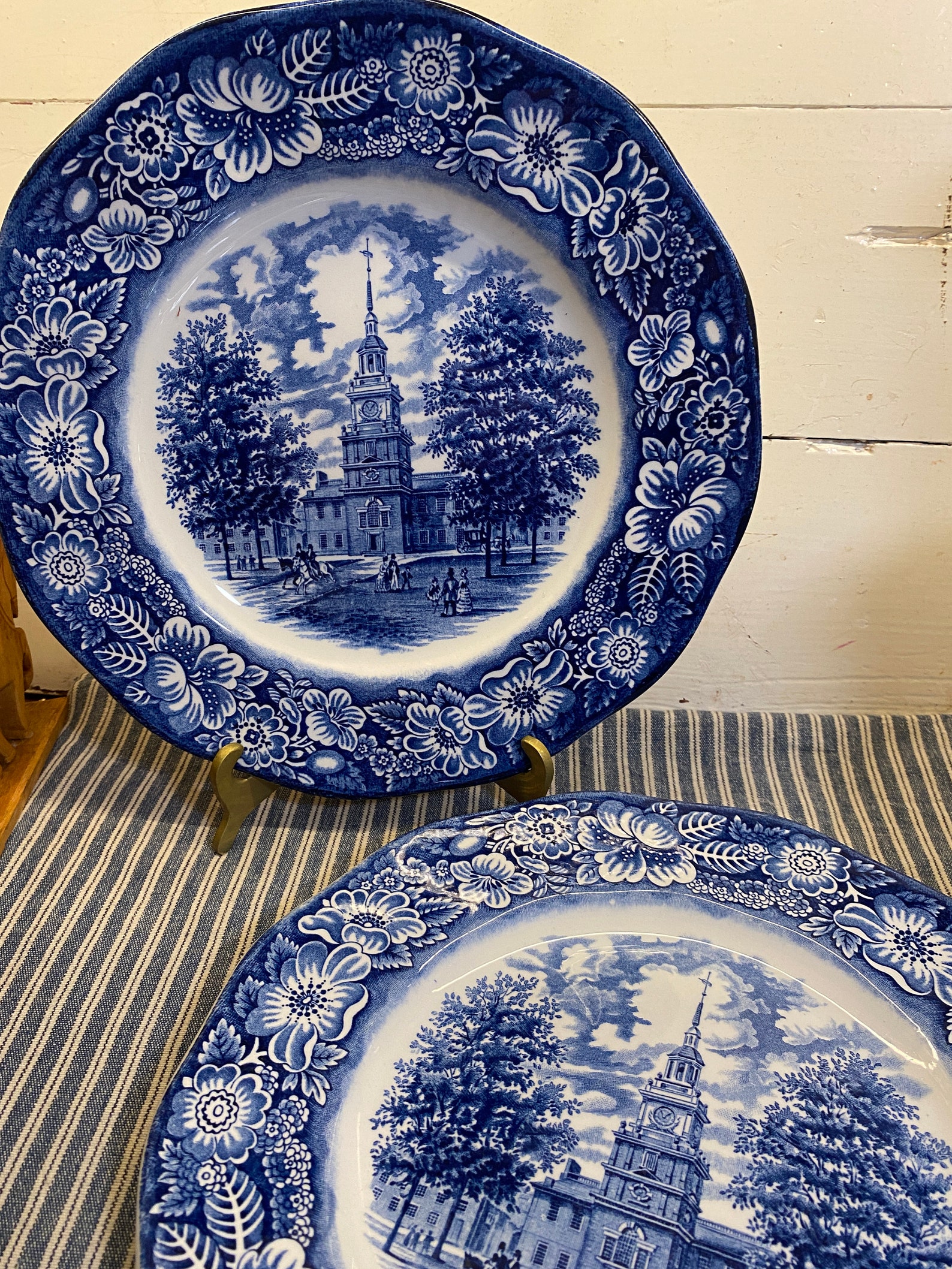 Liberty Blue Transferware Decorative Plate of Independence Hall - Etsy