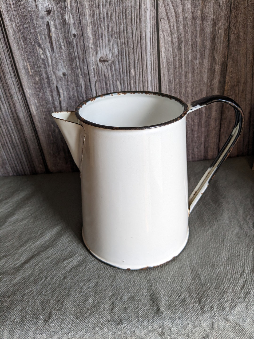 Irish Vintage White Enamel Jug - Etsy UK