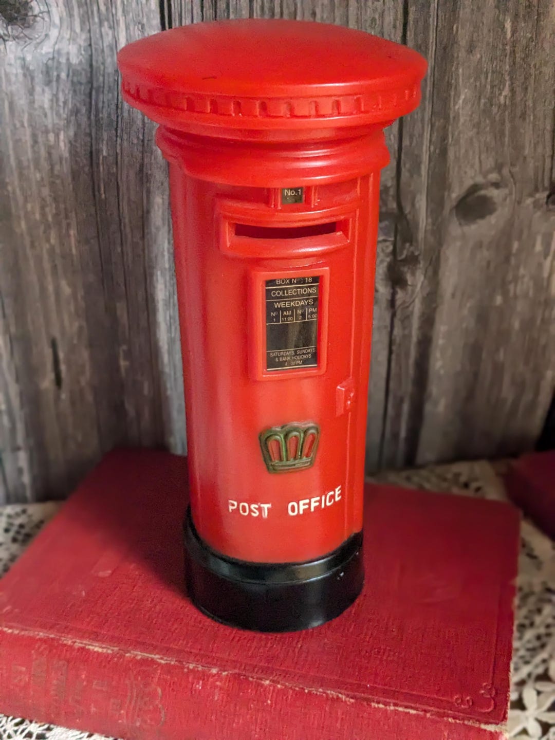 Vintage Plastic English Red Post Box Money Box - Etsy