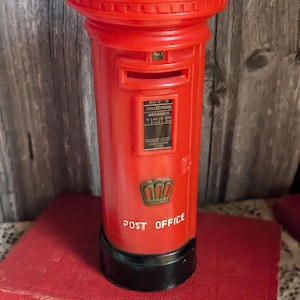 Vintage Plastic English Red Post Box Money Box - Etsy