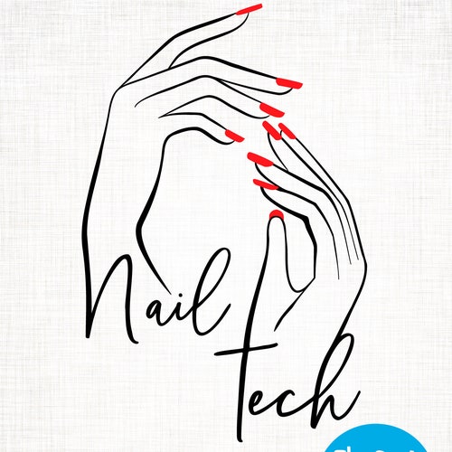 Nail Tech SVG PNG Female Hands With Manicure Red Perfect - Etsy