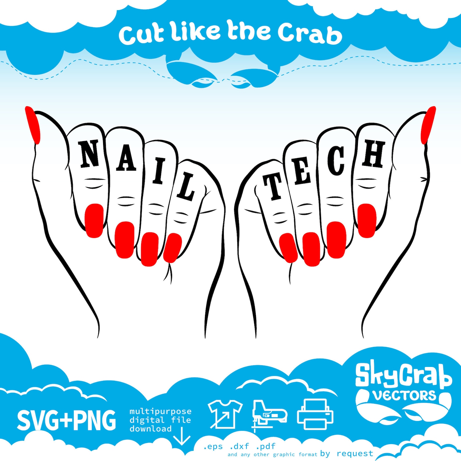 Nail Tech SVG, PNG, Tatoo, Manicure Hands, Nail Polish, Digital Vector ...