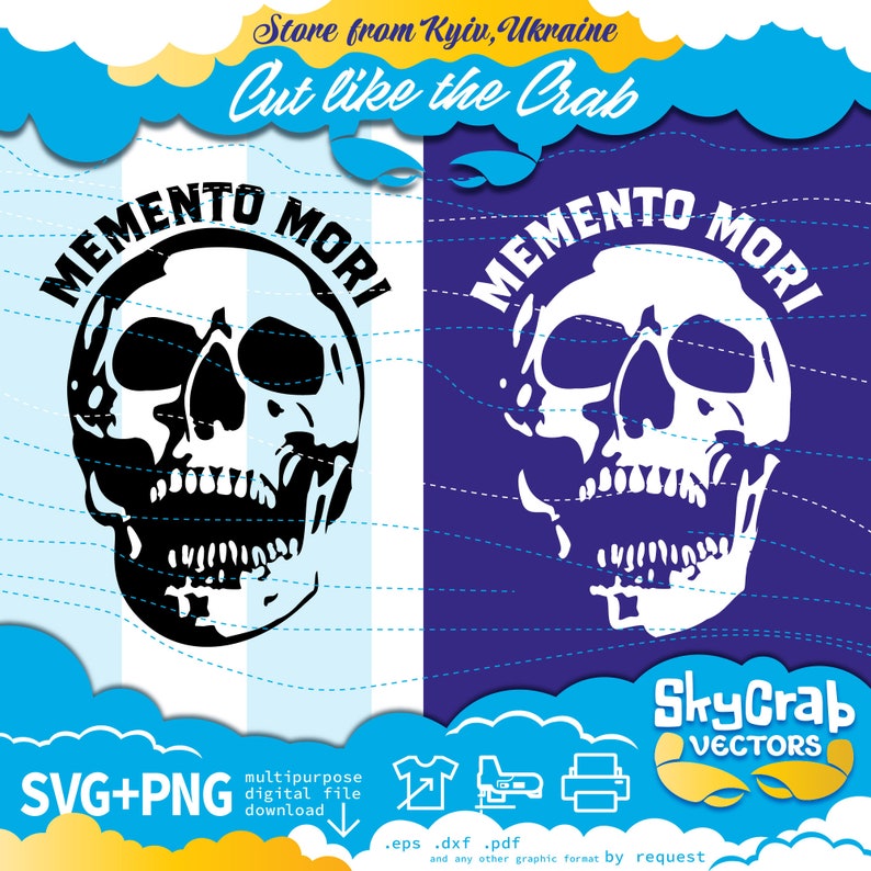 Memento Mori Skull Vector Art: SVG, PNG, Clipart (digital Download ...