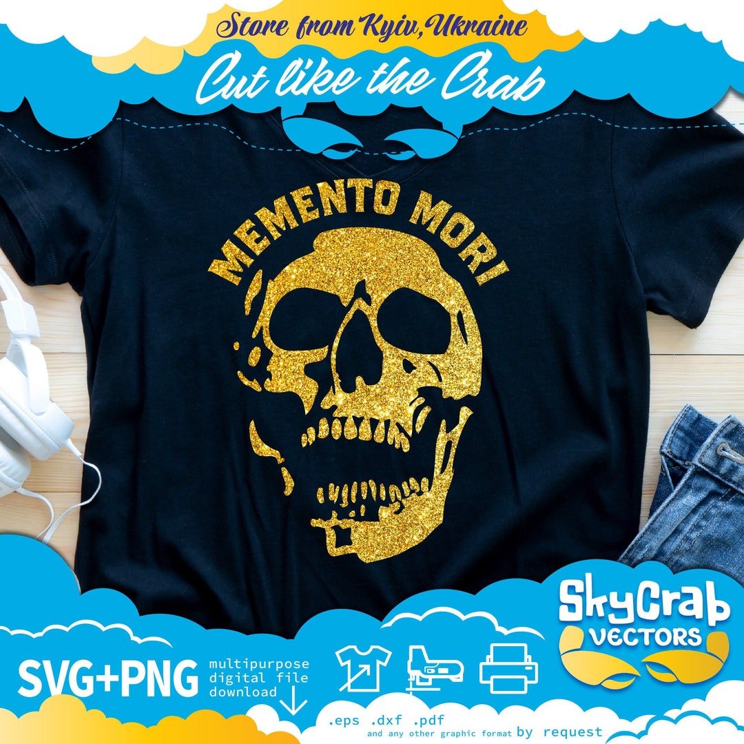 Memento Mori Skull Drawing SVG, PNG, Clipart for Dark and White Digital ...