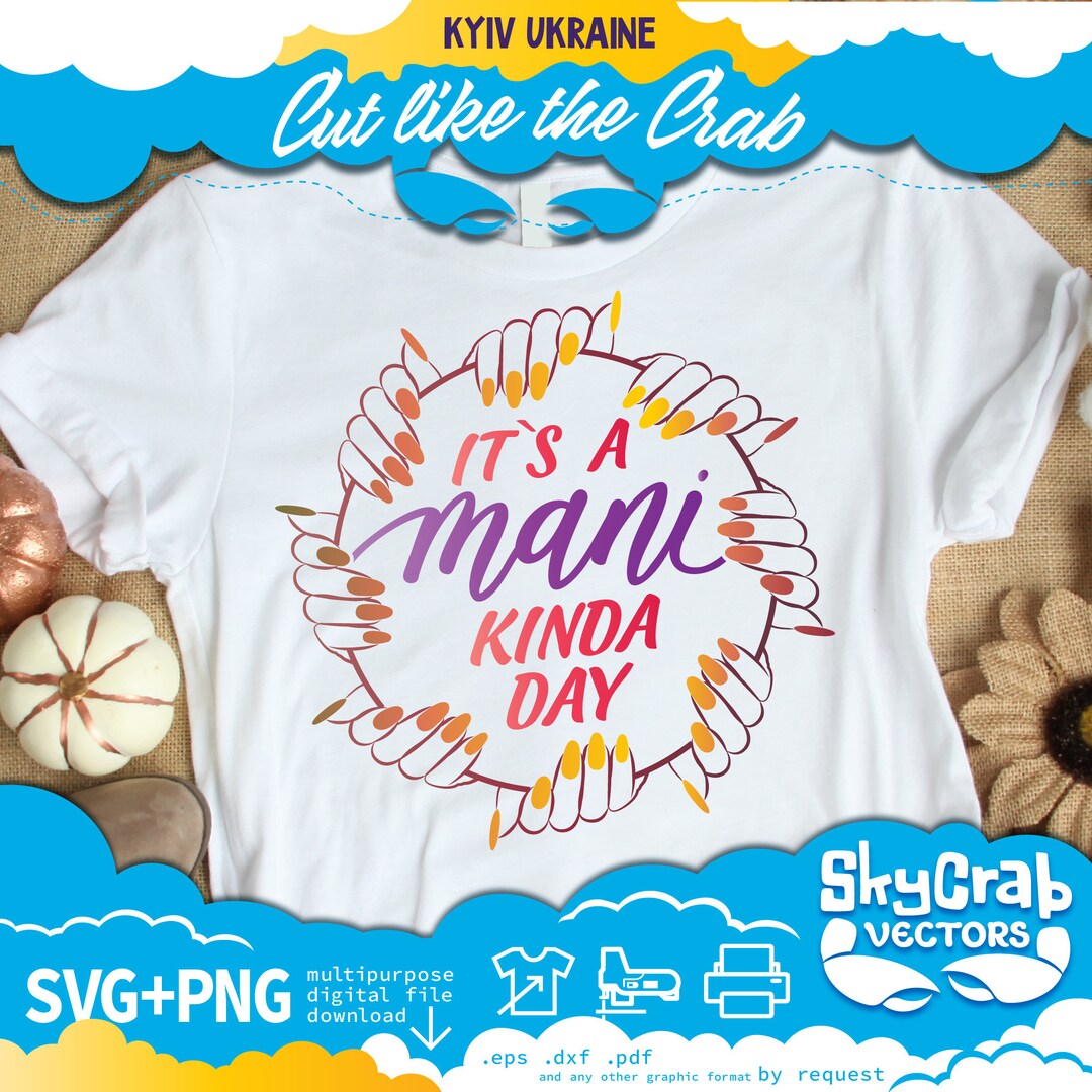 Mani Kinda Day, Calligraphy Set SVG PNG, Nailtech, Nail Hands Mandala ...