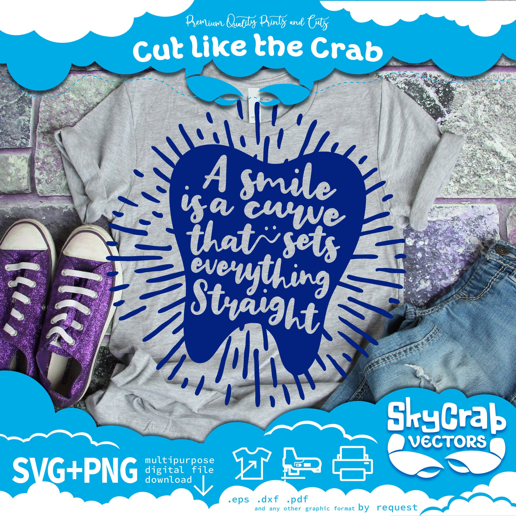 Smile Curve Sets Everything Straight Dentist quote SVG PNG - Etsy España