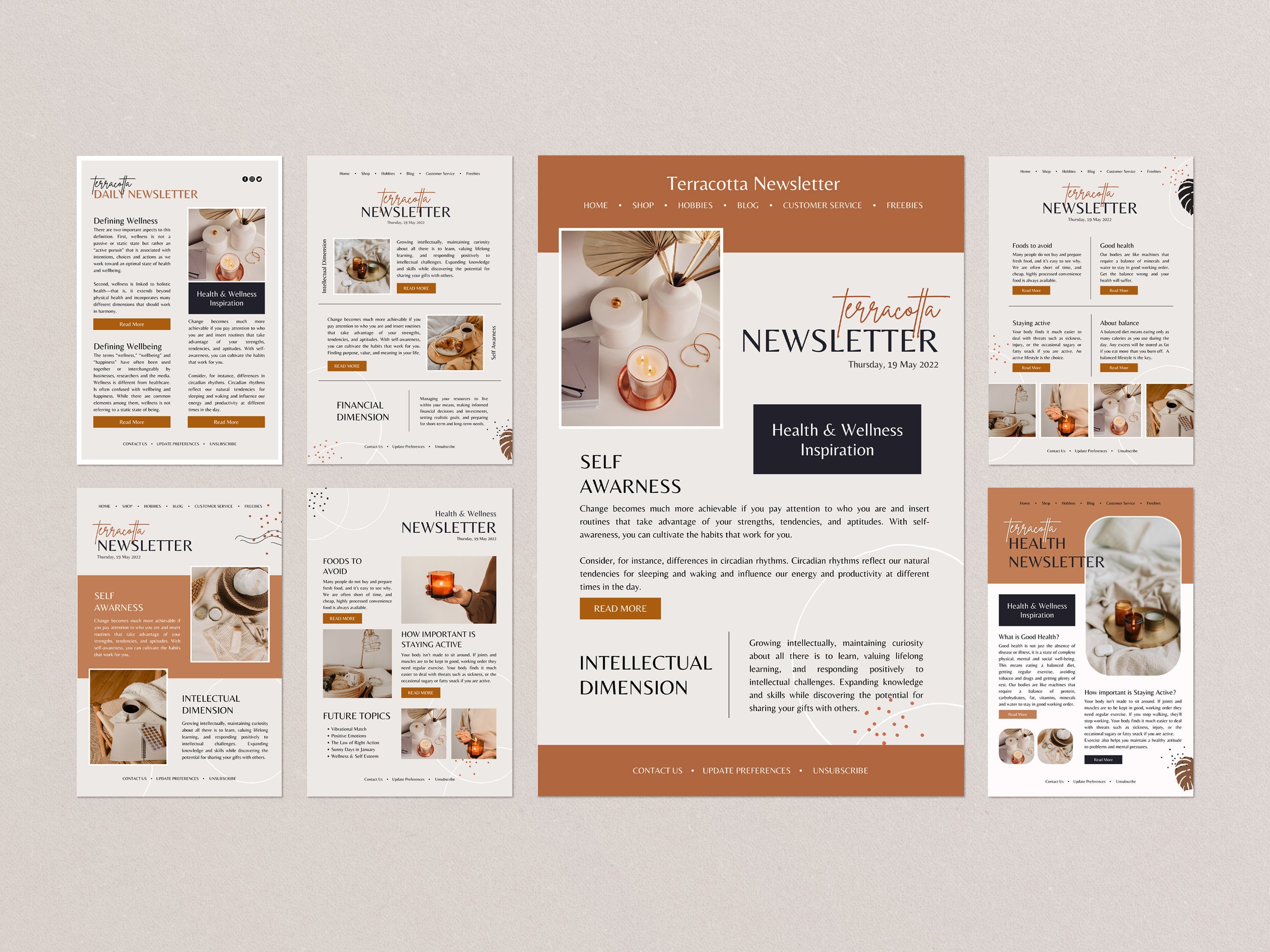 Terracotta Email Newsletter Canva Bundle Email Design Content Creator ...