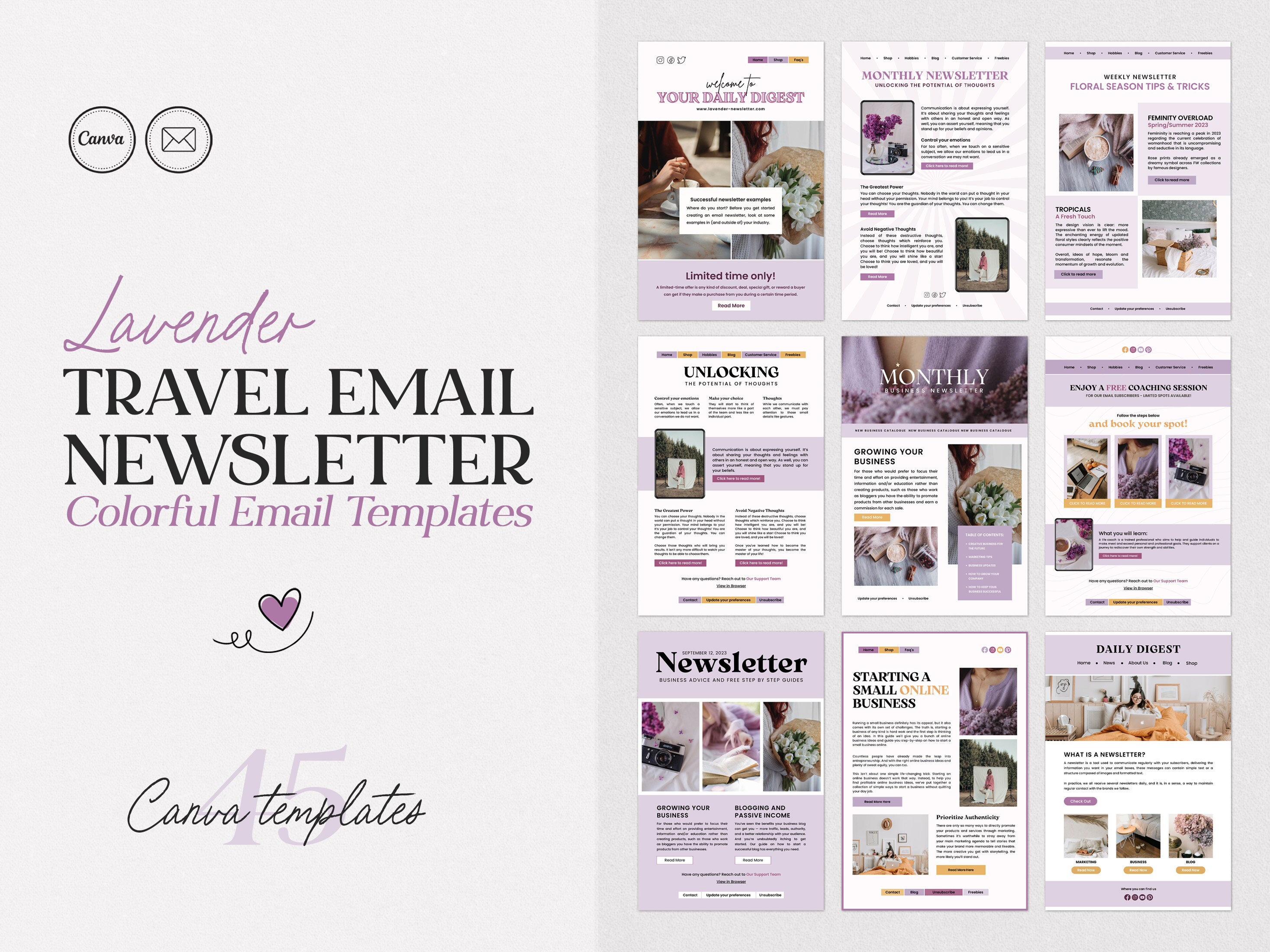 Newsletter Travel Blogger Templates Mailchimp Newsletter - Etsy
