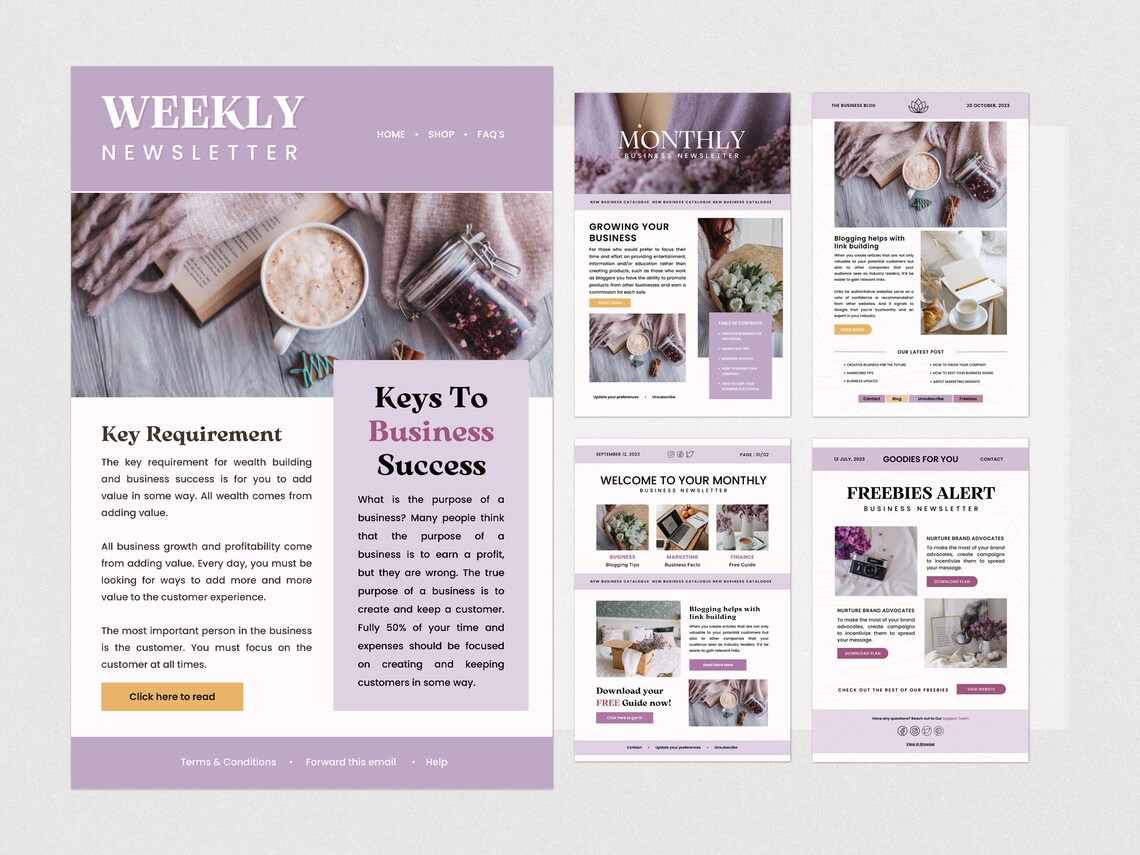 Newsletter Travel Blogger Templates Mailchimp Newsletter - Etsy