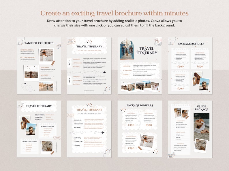 Editable Travel Brochure Canva Template | Agency Flyer Design for ...