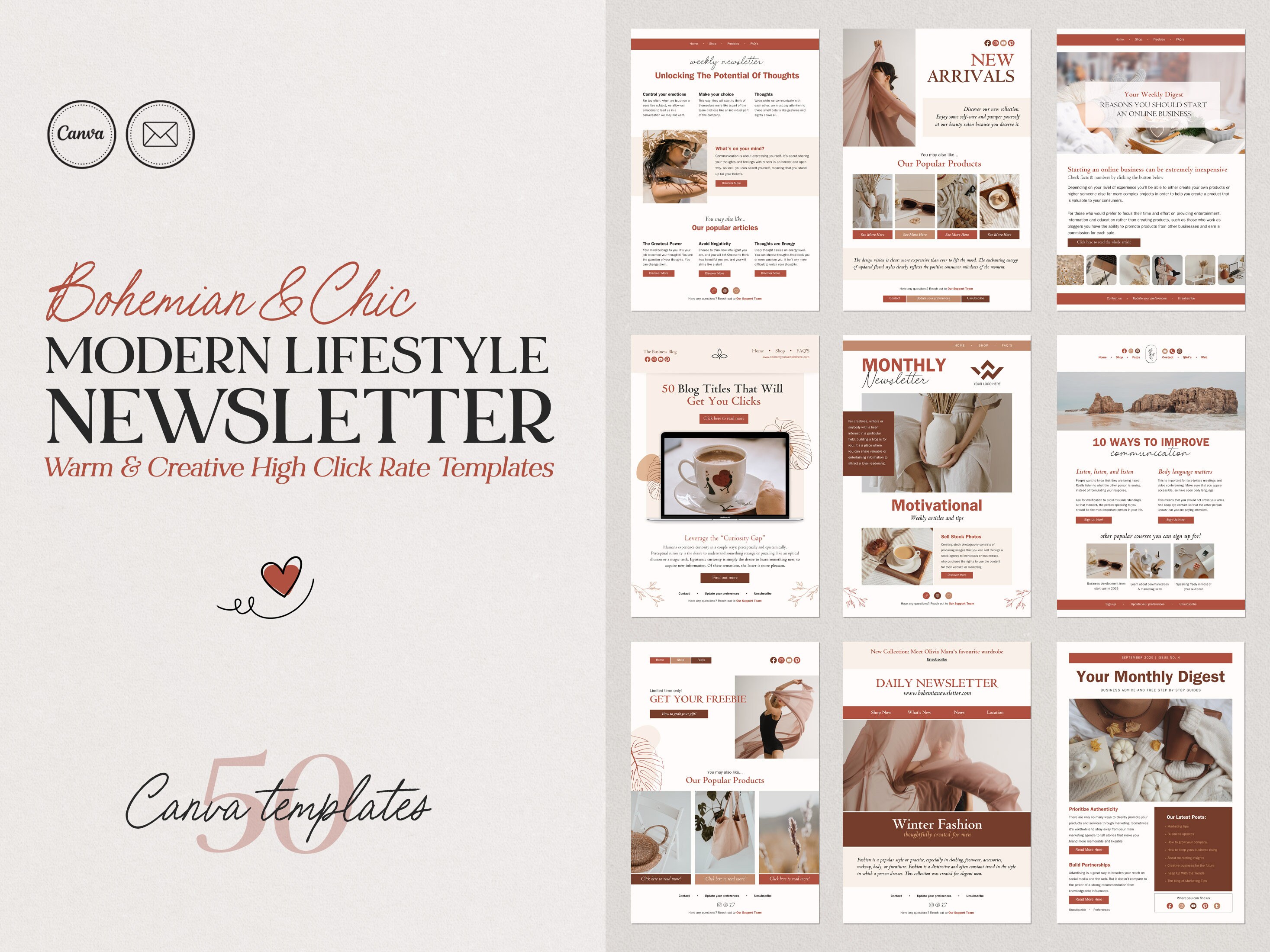 Lifestyle Email Newsletter Templates | Marketing Email Newsletter ...