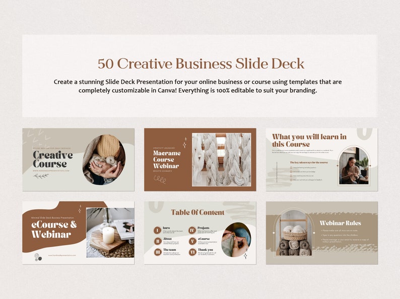 Editable Canva Course Slide Deck | Social Media Presentation Templates ...