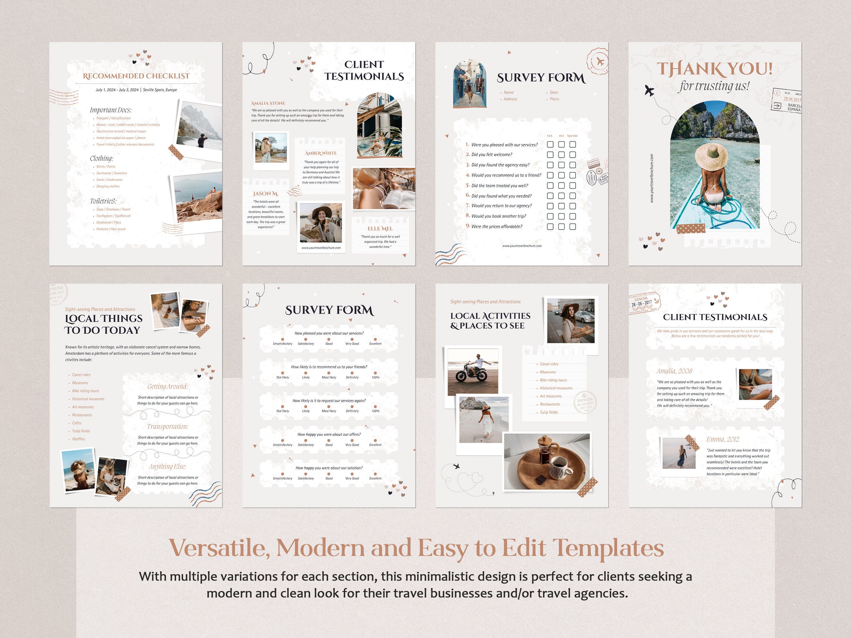 Editable Travel Brochure Canva Template | Agency Flyer Design for ...