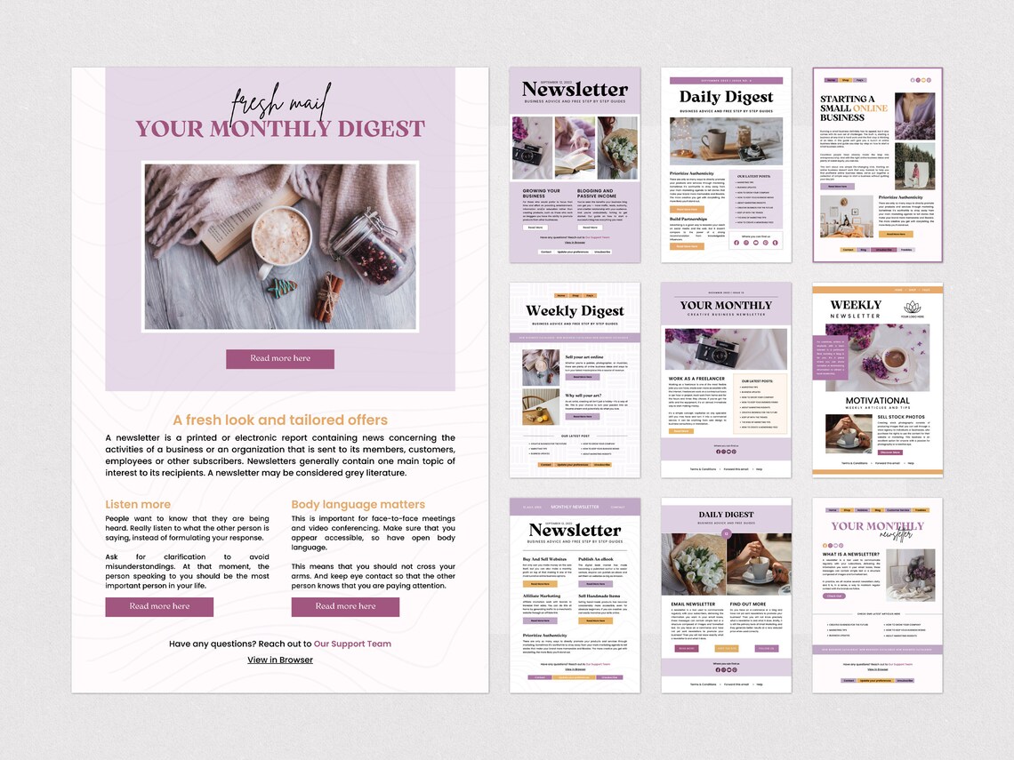 Newsletter Travel Blogger Templates Mailchimp Newsletter - Etsy