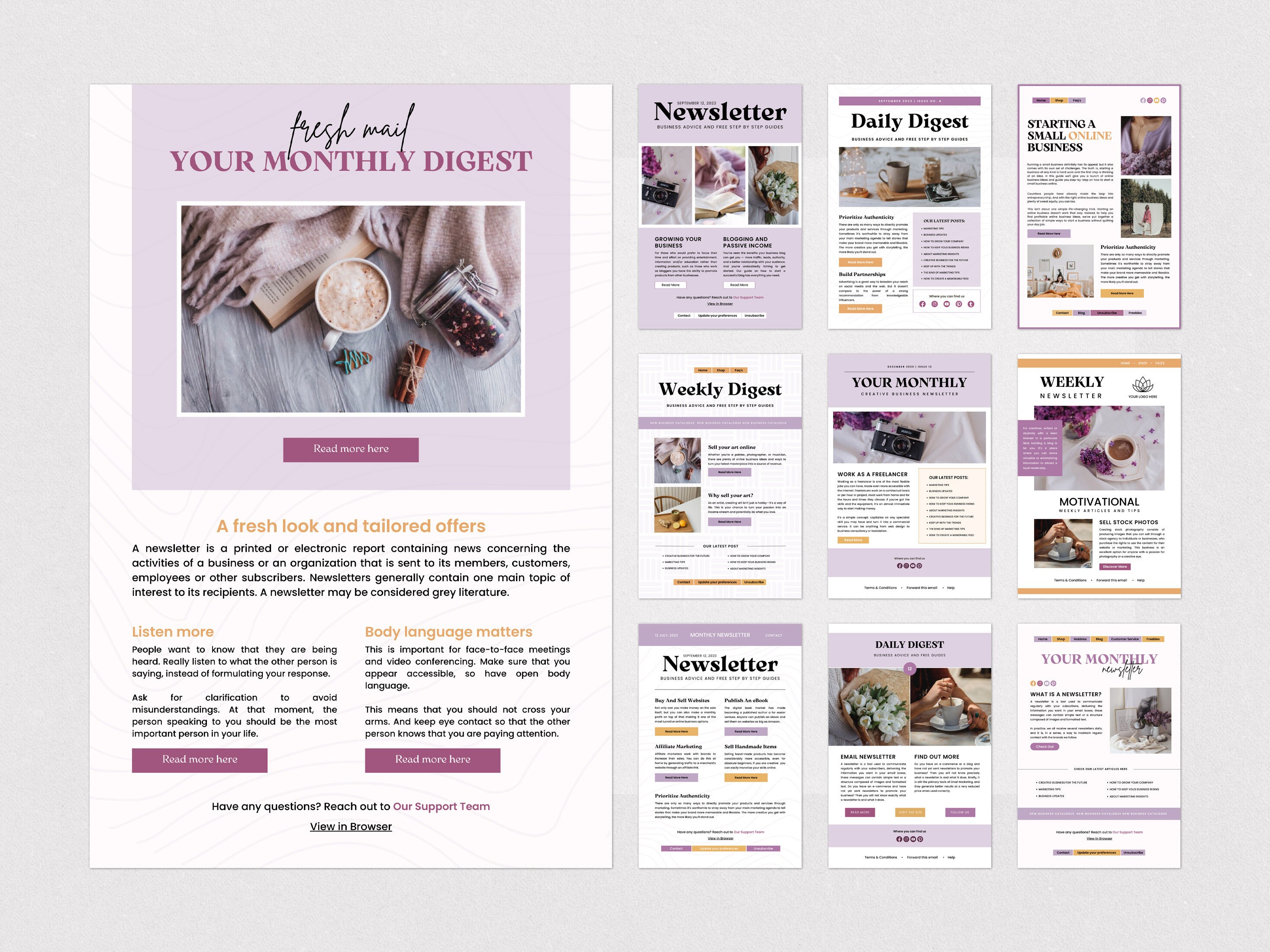 Newsletter Travel Blogger Templates Mailchimp Newsletter - Etsy