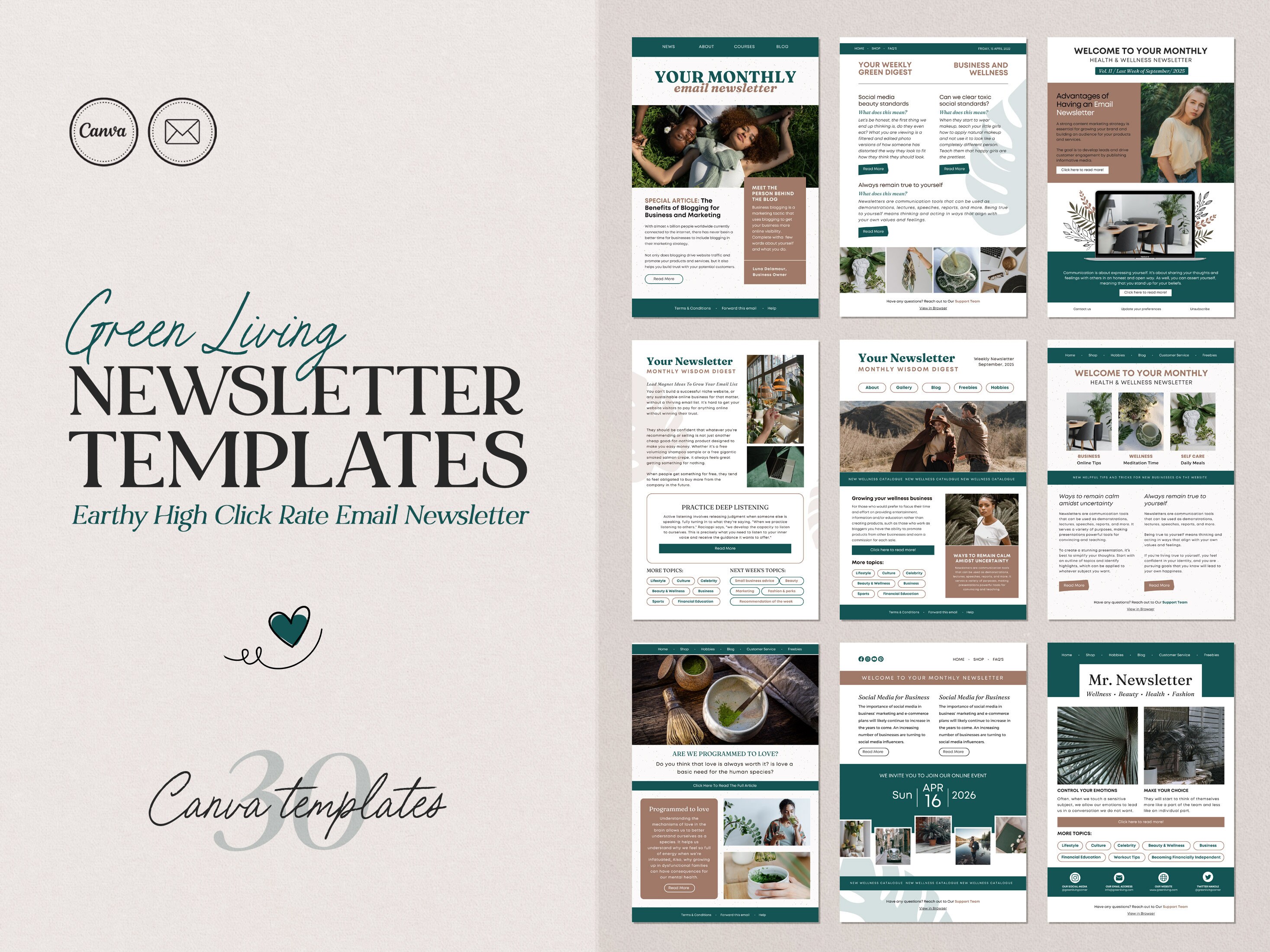 Lifestyle Email Newsletter Templates | Lifestyle Blogger Email Bundle ...