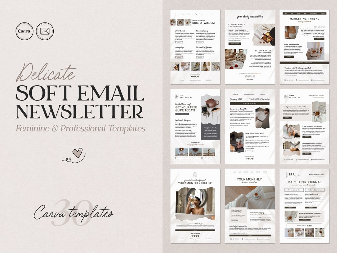 Feminine Email Marketing Newsletter Templates Chic Email Newsletter ...