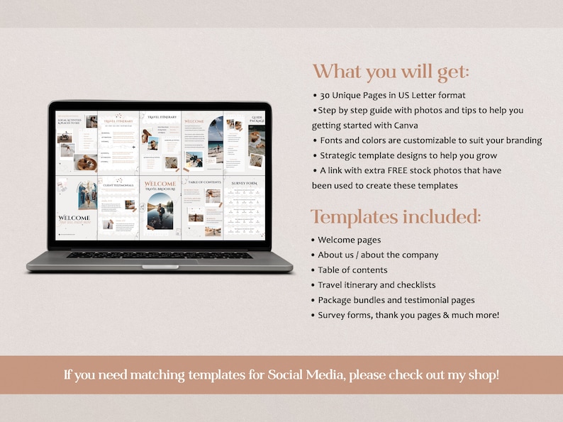 Editable Travel Brochure Canva Template | Agency Flyer Design for ...