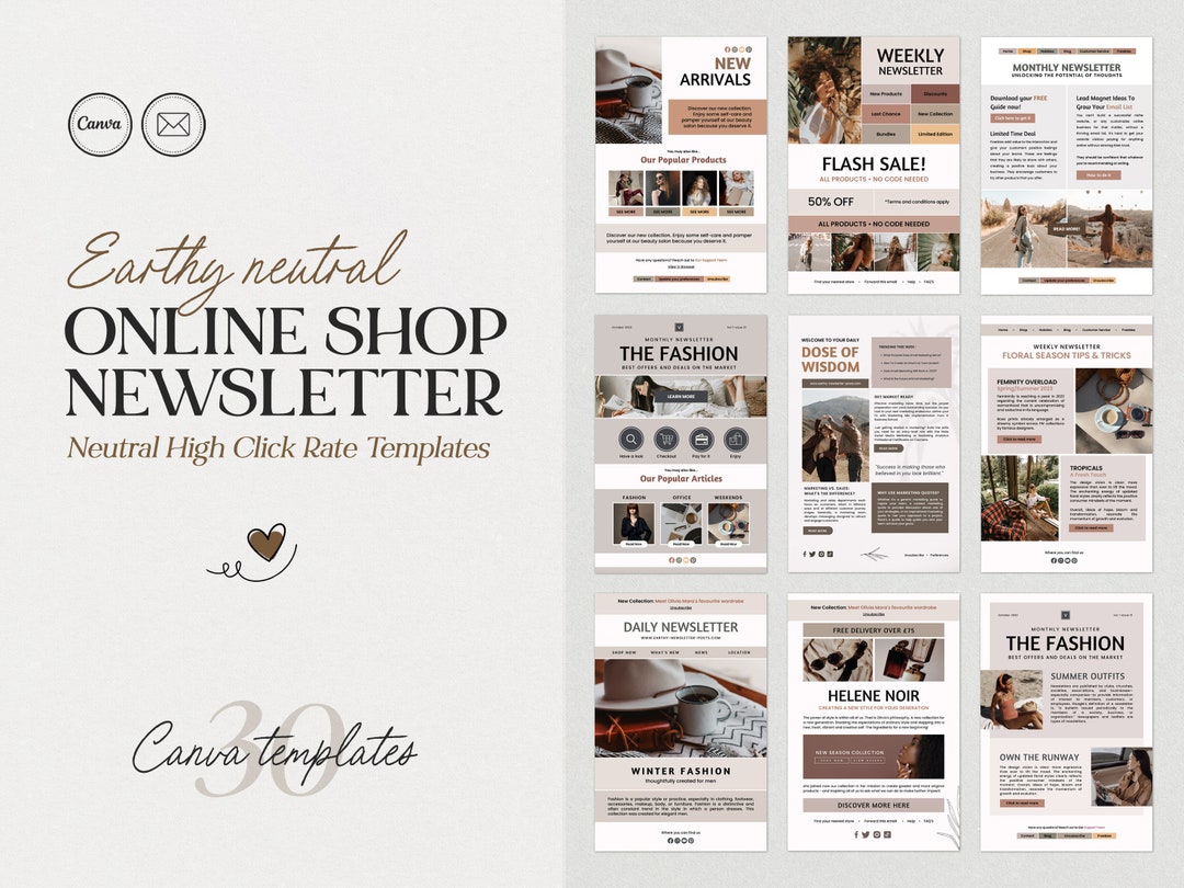Earthy Email Newsletter Templates Shop Owner Email Newsletter Templates ...