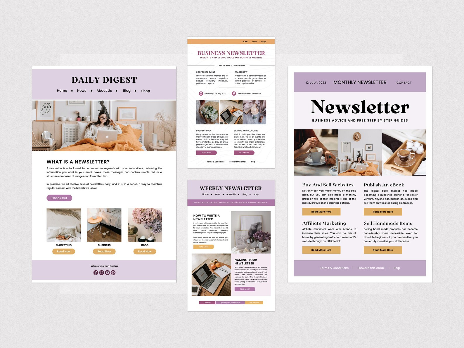 Newsletter Travel Blogger Templates Mailchimp Newsletter - Etsy