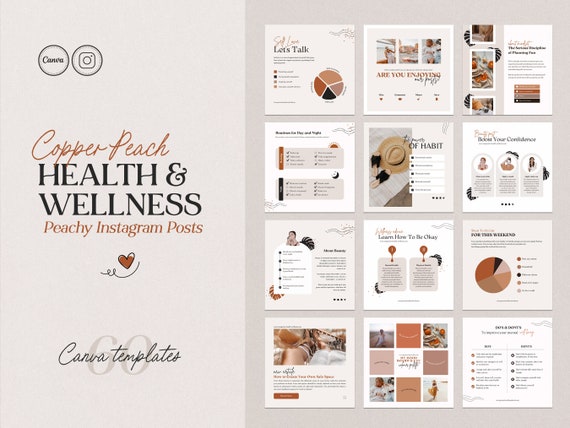 Wellness Instagram Posts Canva Health & Wellness Beauty - Etsy