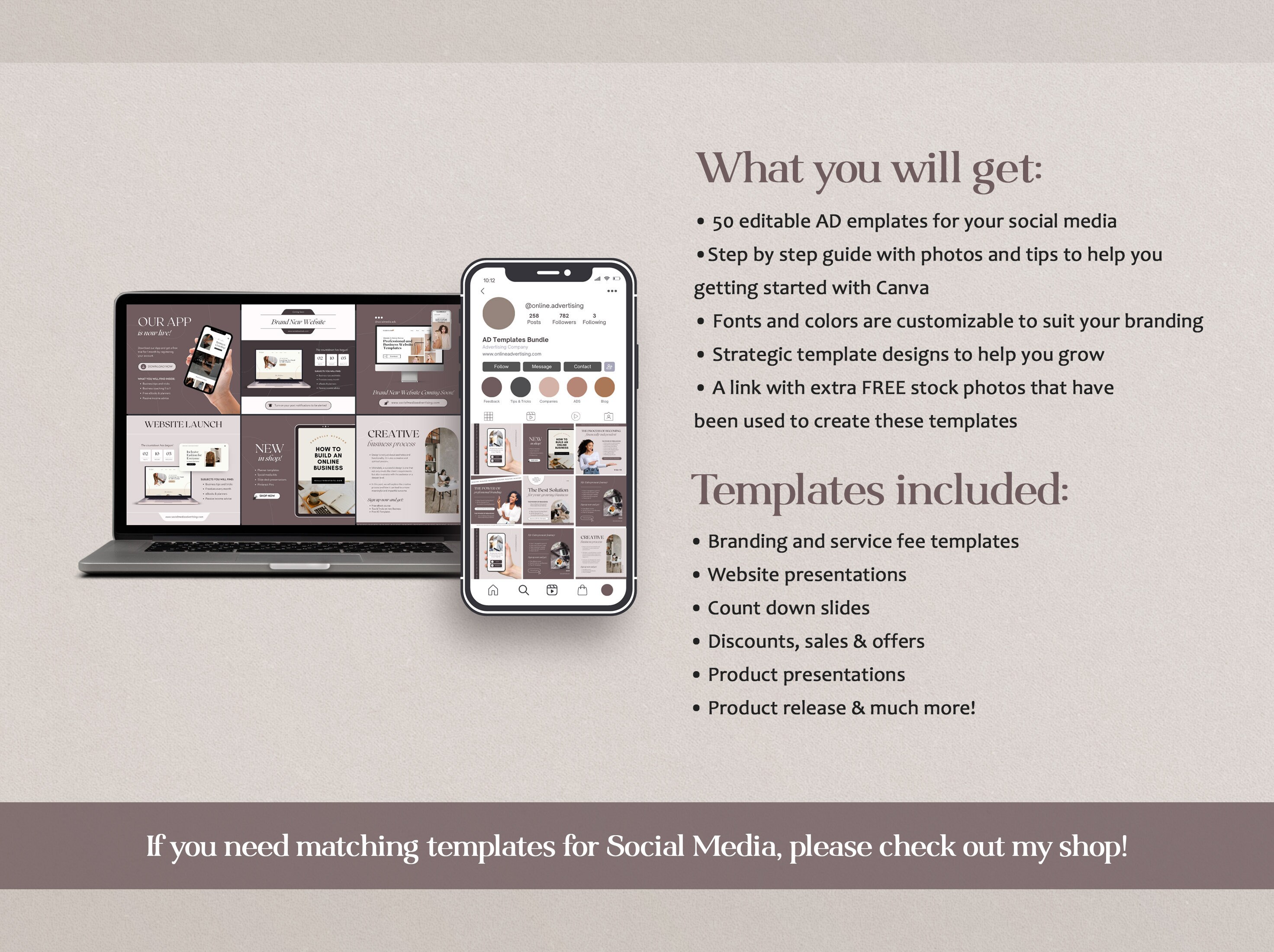 Instagram & Social Media AD Template Editable Canva Templates for ...
