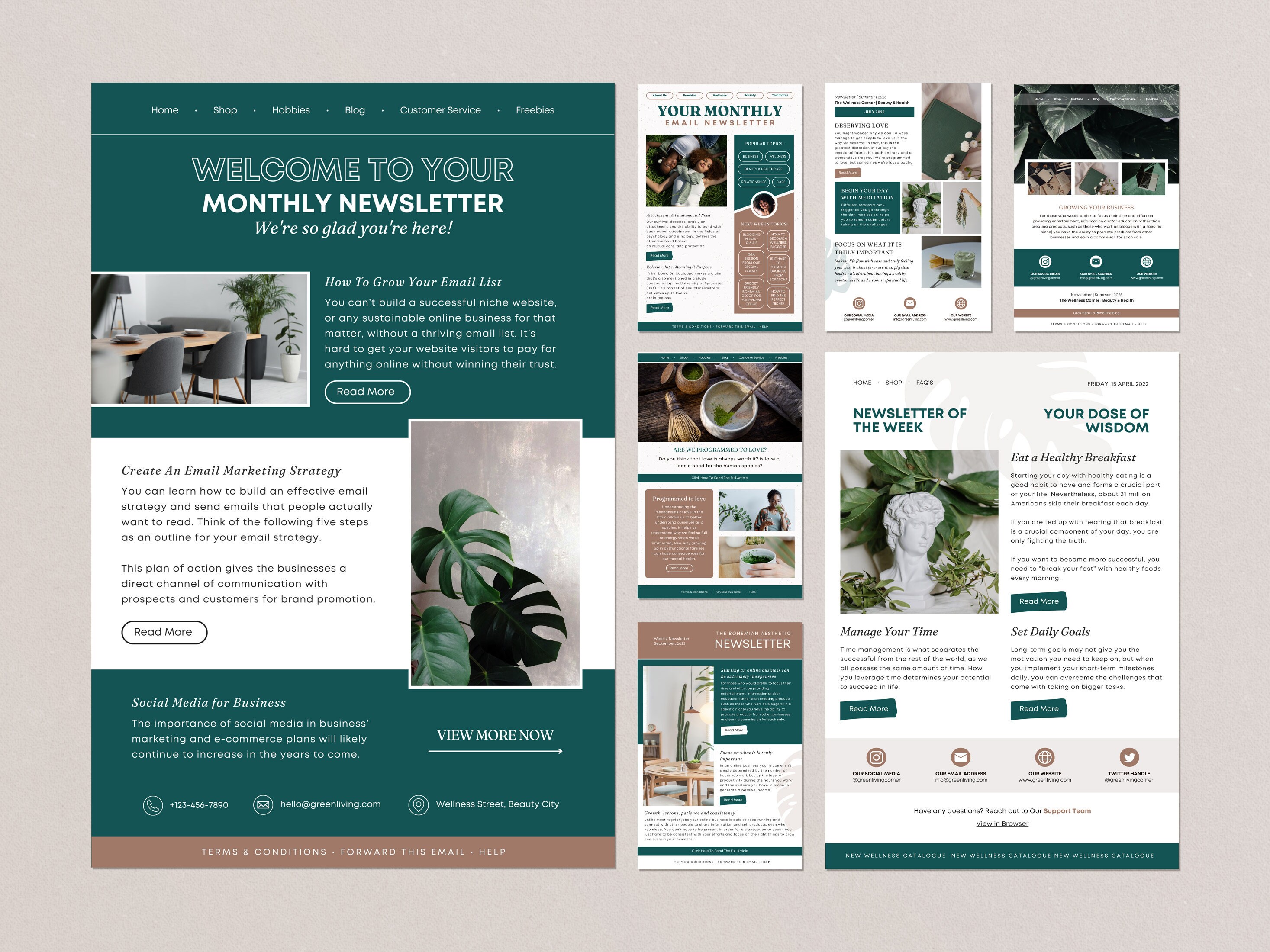 Lifestyle Email Newsletter Templates | Canva Editable Email Digest ...