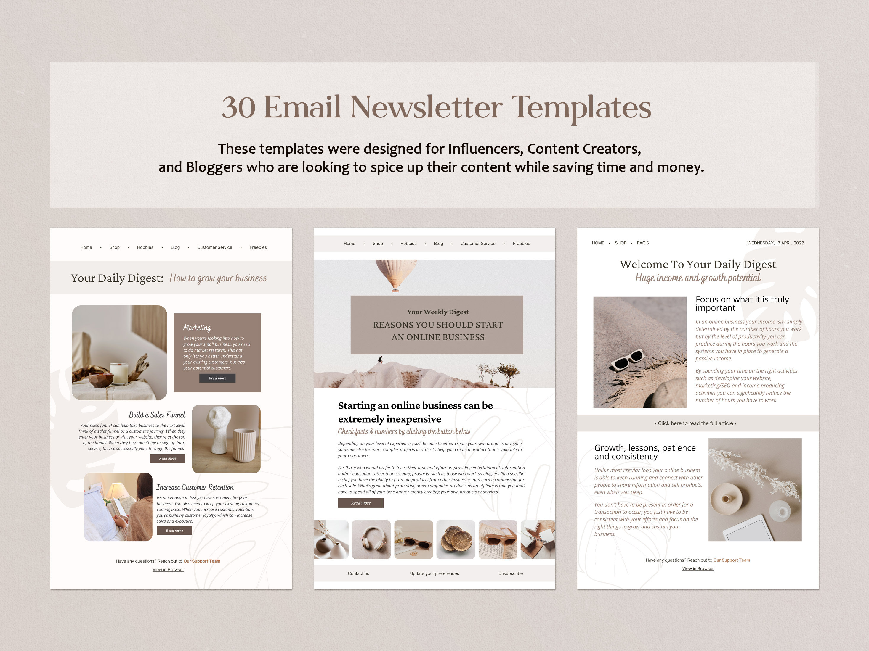 Modern Email Newsletter Templates | 30 Editable Canva Designs for ...