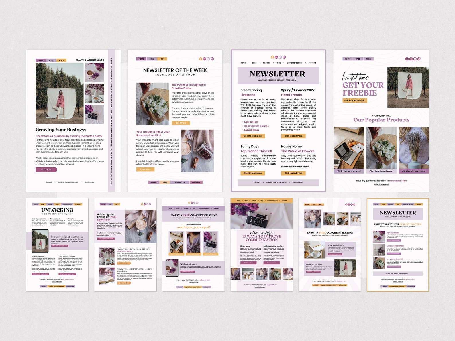 Newsletter Travel Blogger Templates Mailchimp Newsletter - Etsy