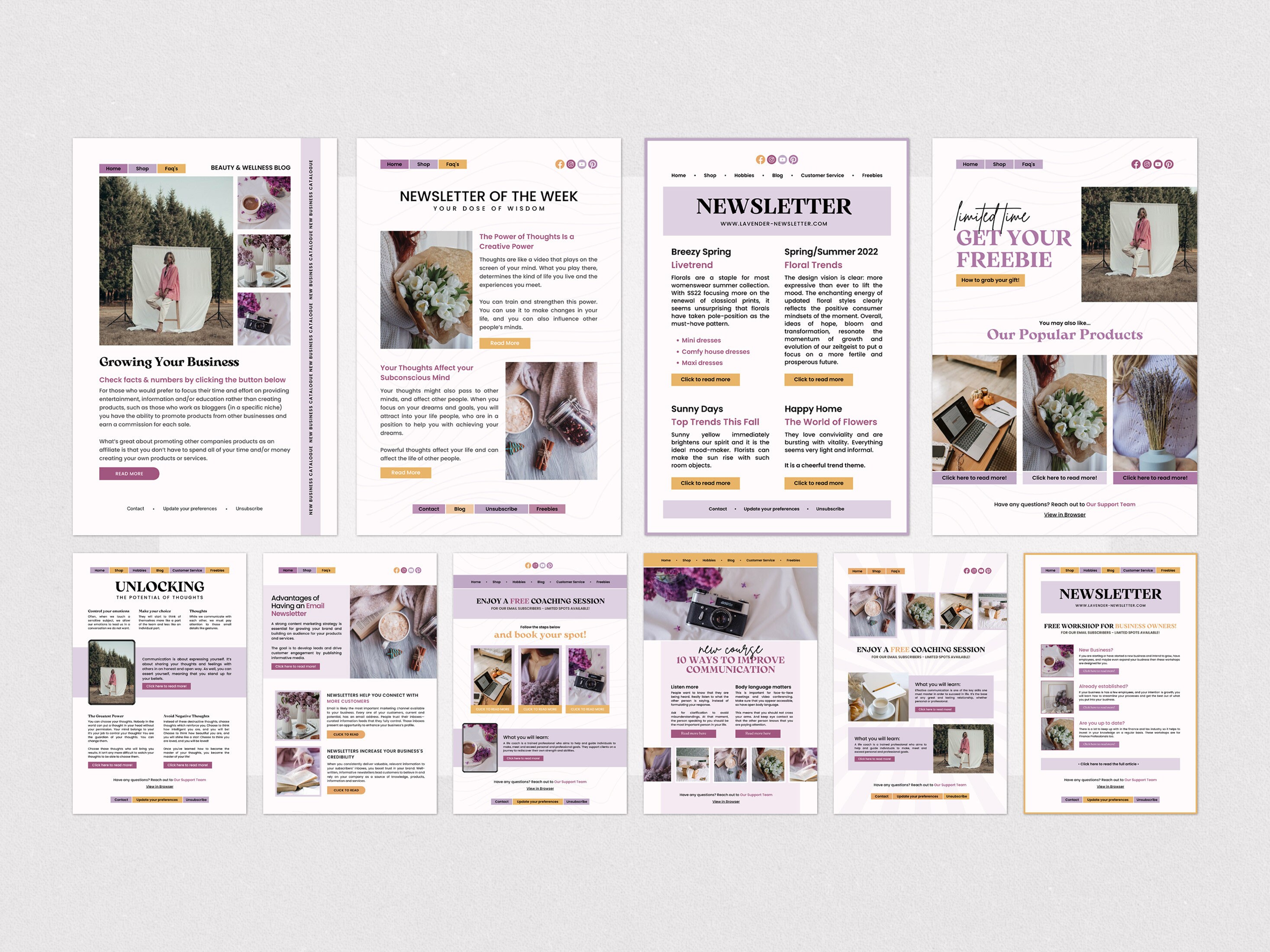 Newsletter Travel Blogger Templates Mailchimp Newsletter - Etsy
