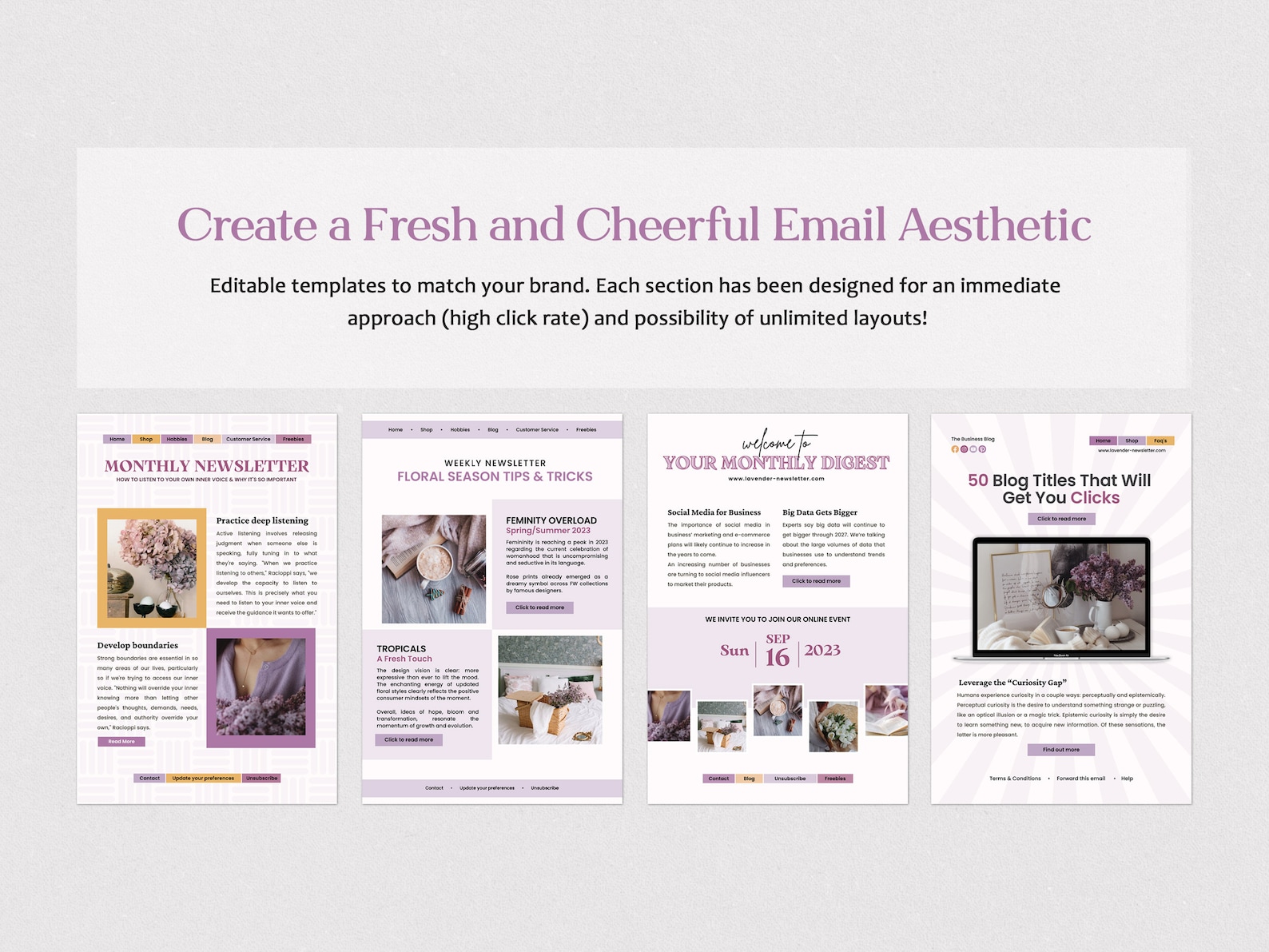 Newsletter Travel Blogger Templates | Mailchimp Newsletter Canva Bundle ...