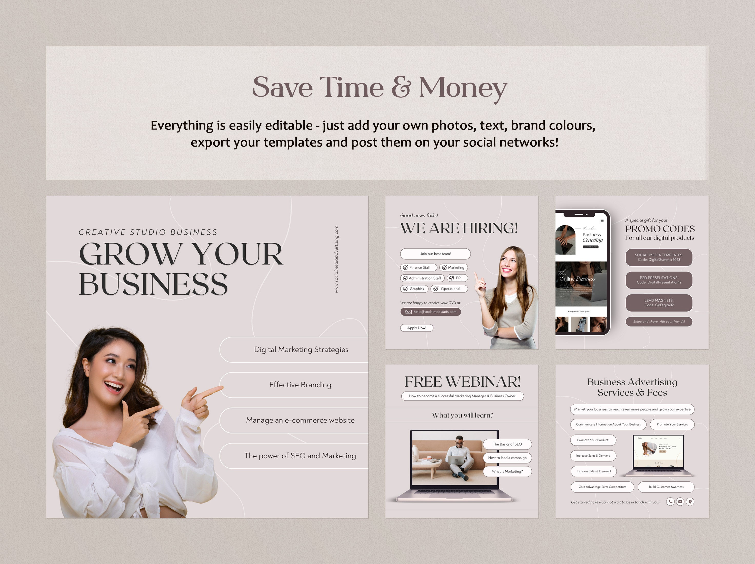 Canva Social Media Ad Templates for Instagram | Editable Marketing ...